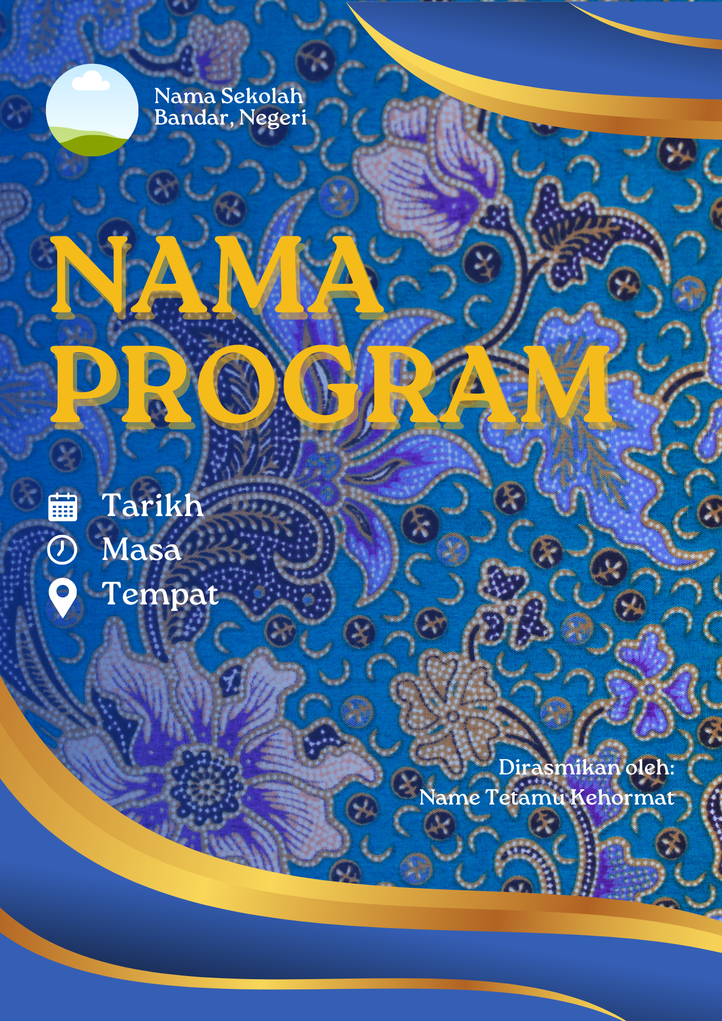 Templat Buku Program Sekolah Tema Batik